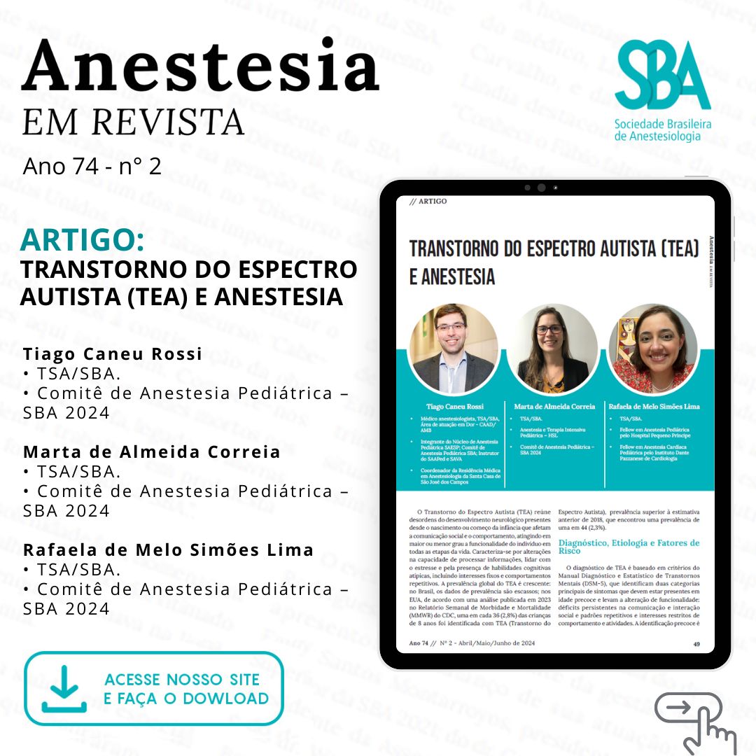 SBA – Categorias Anestesia em Revista – Anestesia em Pediatria